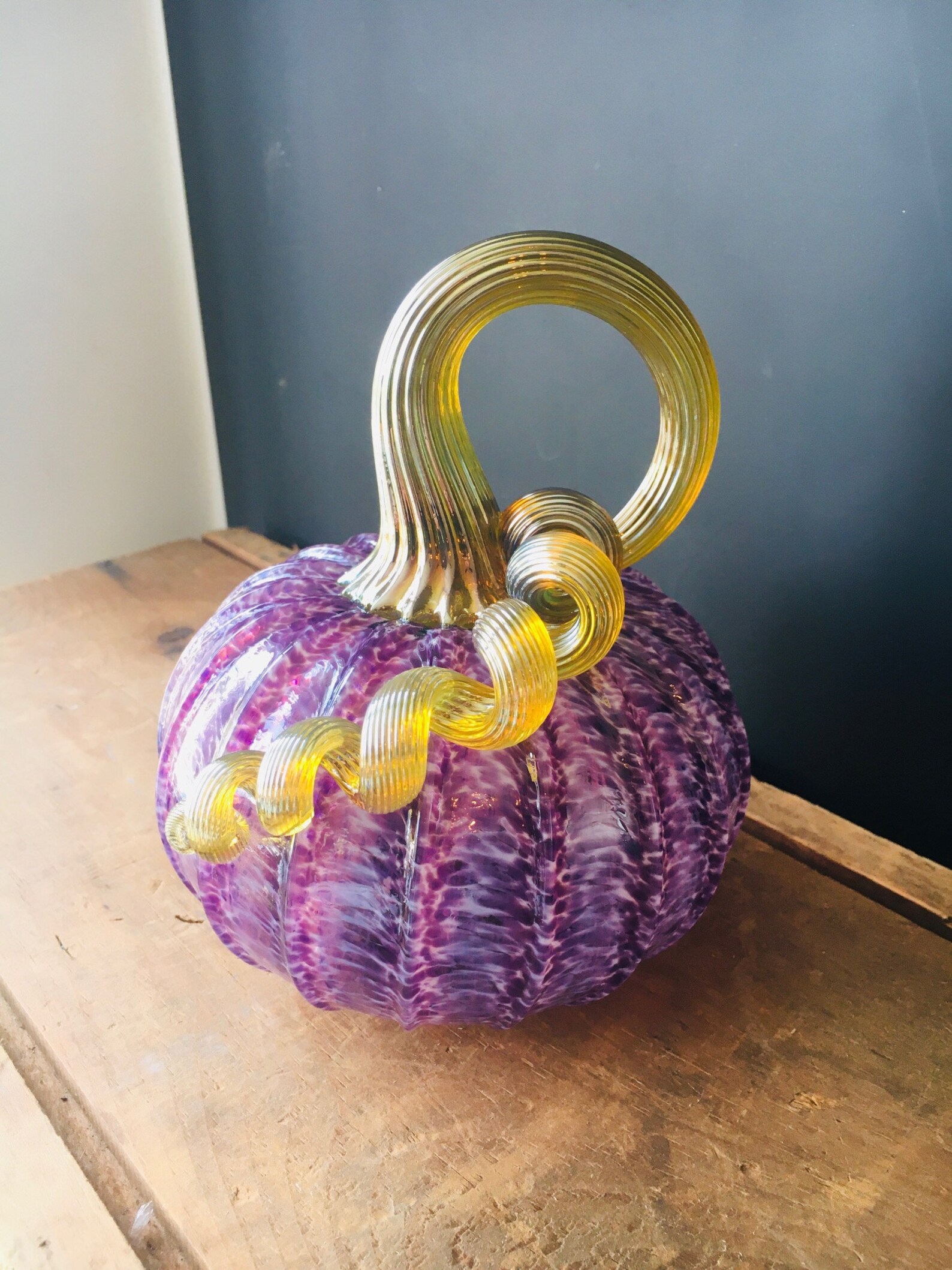 Assorted Hand Blown Glass Pumpkins in Blues, Greens, and Purples - Etsy