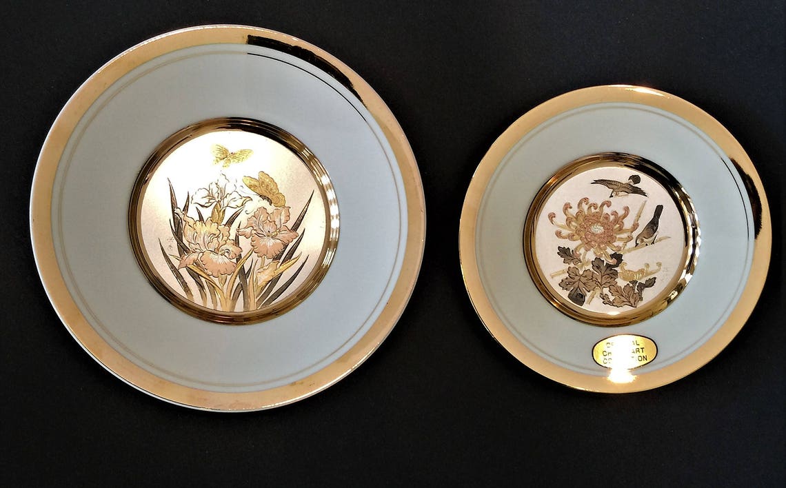 CHOKIN Original Dynasty Gallery Set of 2 Plates 24kt Gold - Etsy