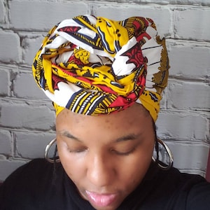 Queen Head Wrap Turban Scarf Juneteenth XL Size - Etsy