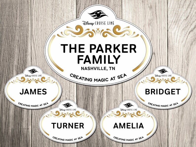 Disney Cruise Ship Name Tag Family Magnet Bundle Set - Etsy