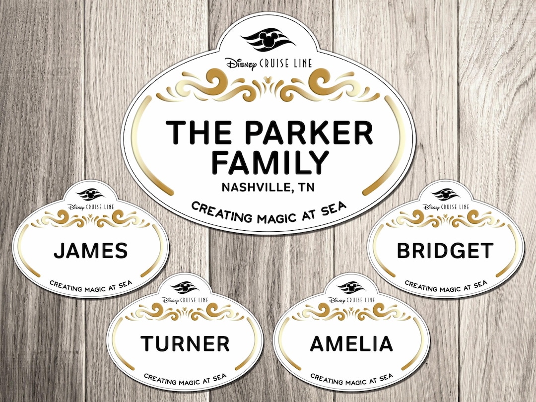 Disney Cruise Ship Name Tag Family Magnet Bundle Set - Personalized ...