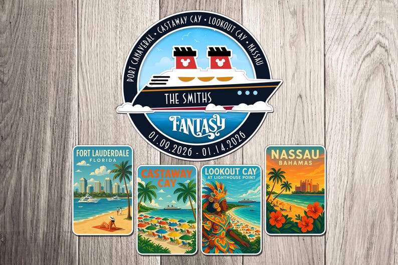 Personalized Disney Cruise Ship Magnet With Ports and Travel Cards ...