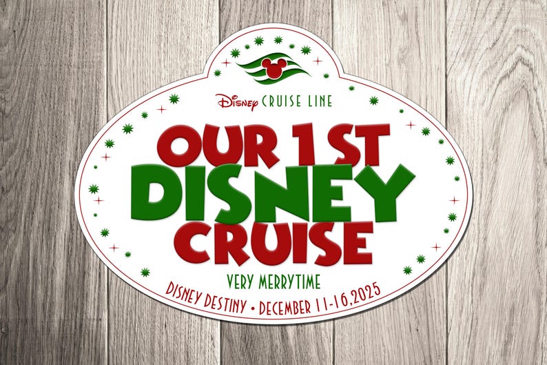 Our 1st Disney Cruise Very Merrytime Christmas Name Tag Family Magnet ...