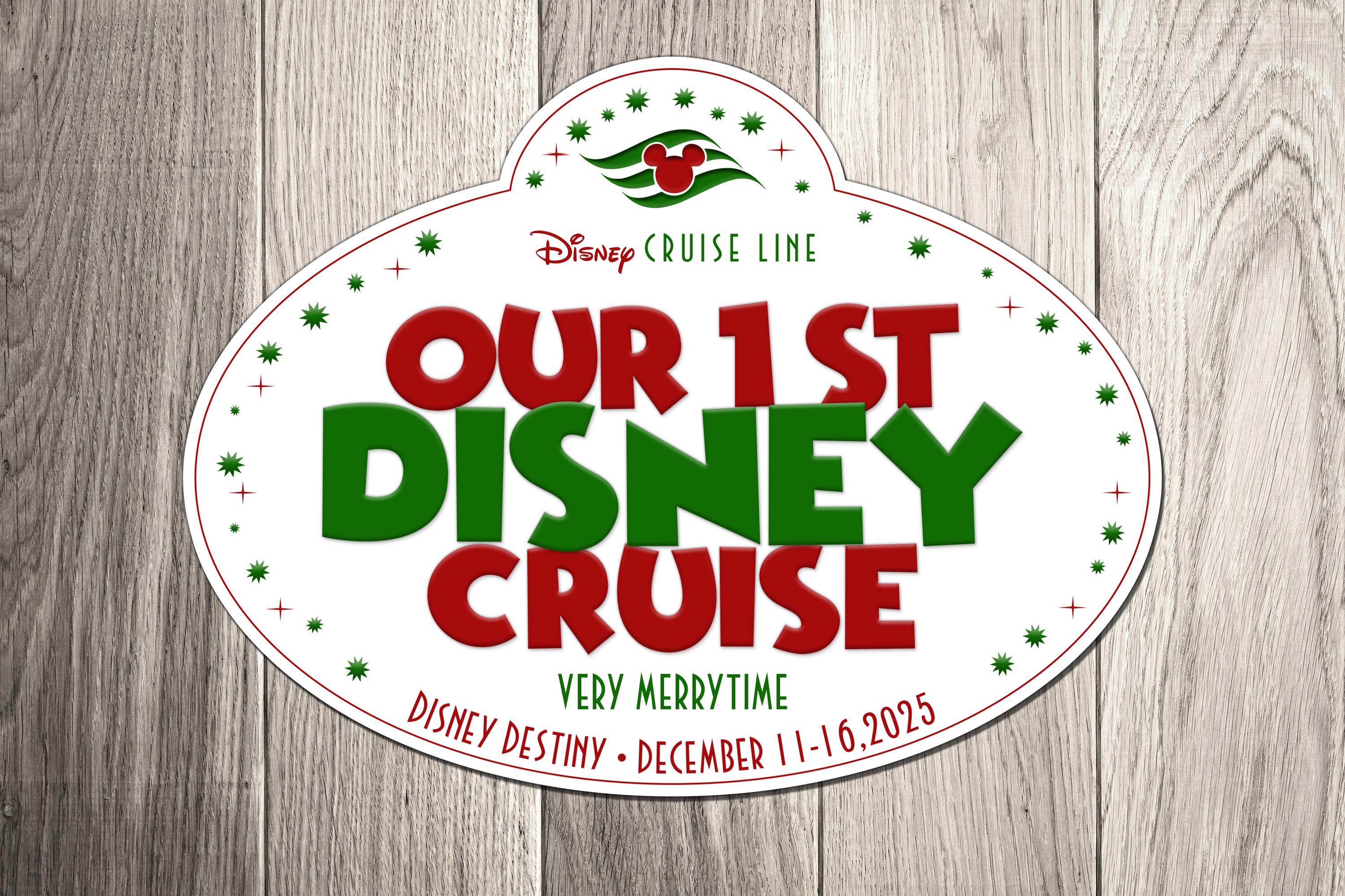 Our 1st Disney Cruise Very Merrytime Christmas Name Tag Family Magnet ...