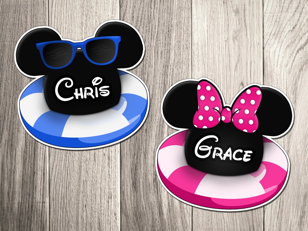 Mickey and Minnie Inner Tube Flat Disney Cruise Ship Door Magnets ...