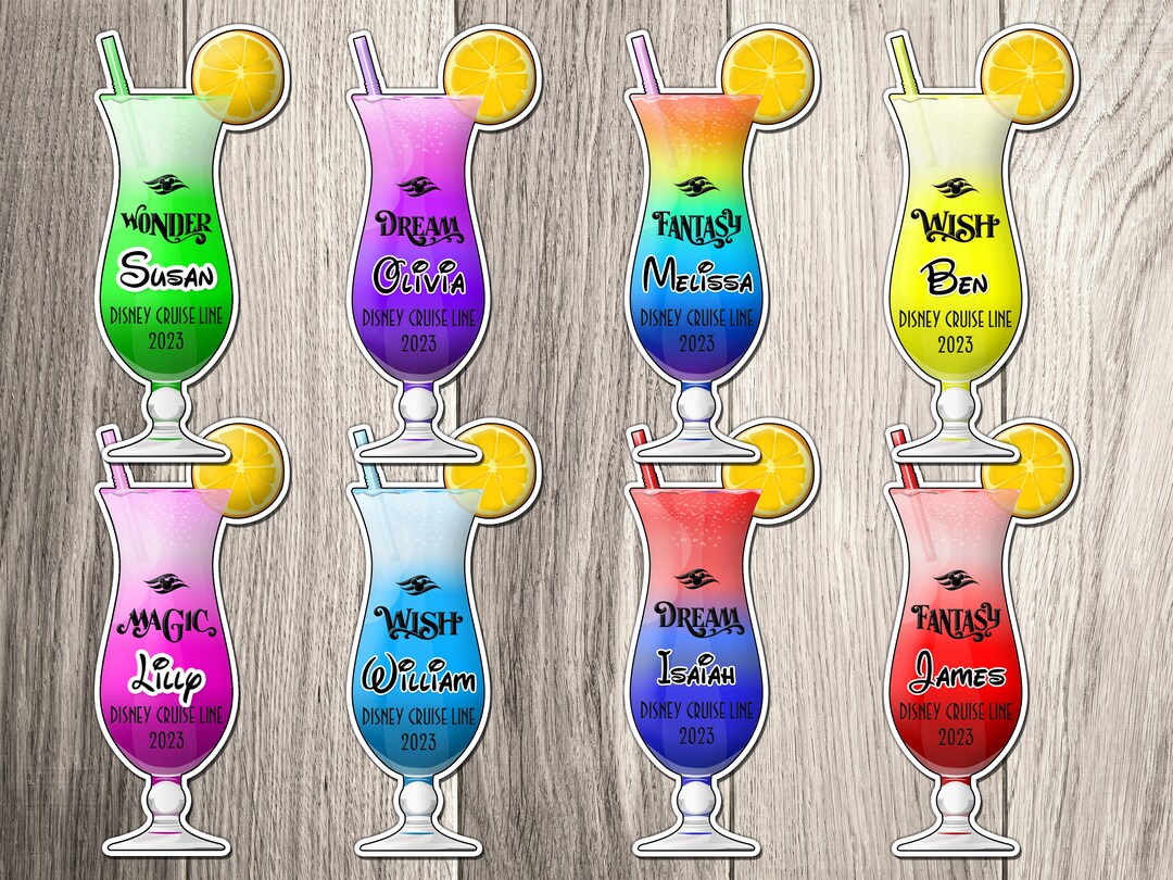 Disney Cruise Cocktail Drink Door Magnet Decoration Disney Tropical ...