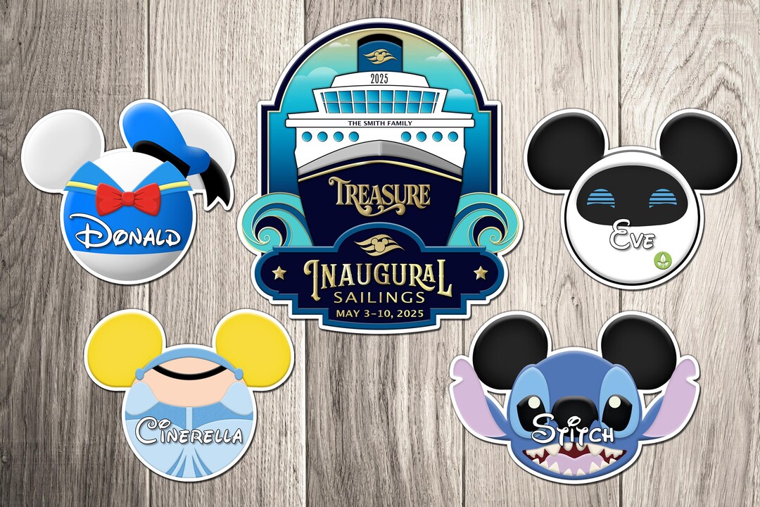 Disney Cruise Ship Cruise Magnet Set - Disney Treasure Inaugural Ship ...