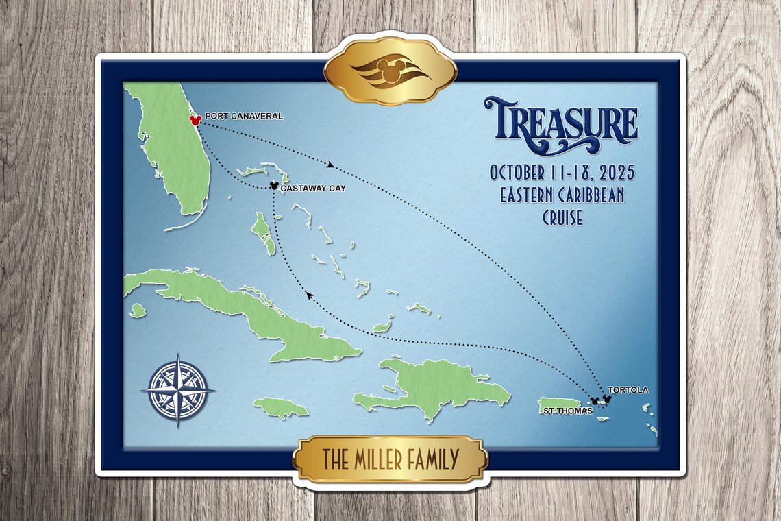 Personalized Disney Treasure Cruise Magnet – Eastern Caribbean ...
