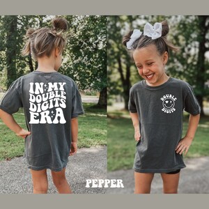 Kid's Comfort Colors Shirt, in My Double Digits Era, 10th Birthday ...