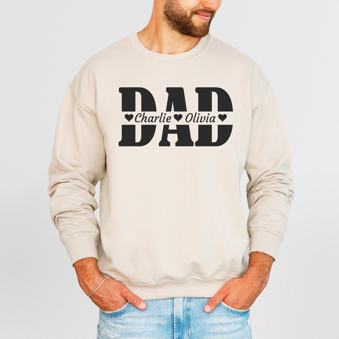 Personalized Dad Sweatshirt, Custom Dad Crewneck, Dad Shirt With Kid's ...