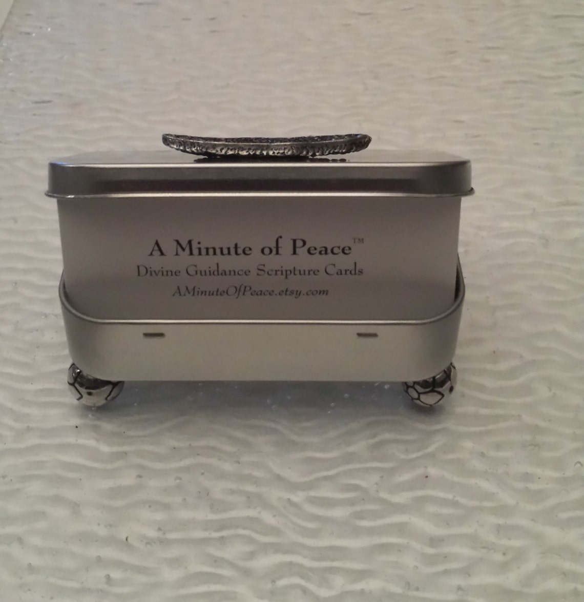 Scripture Cards - Silver Black Crystal Rock Scripture Card Holder With ...