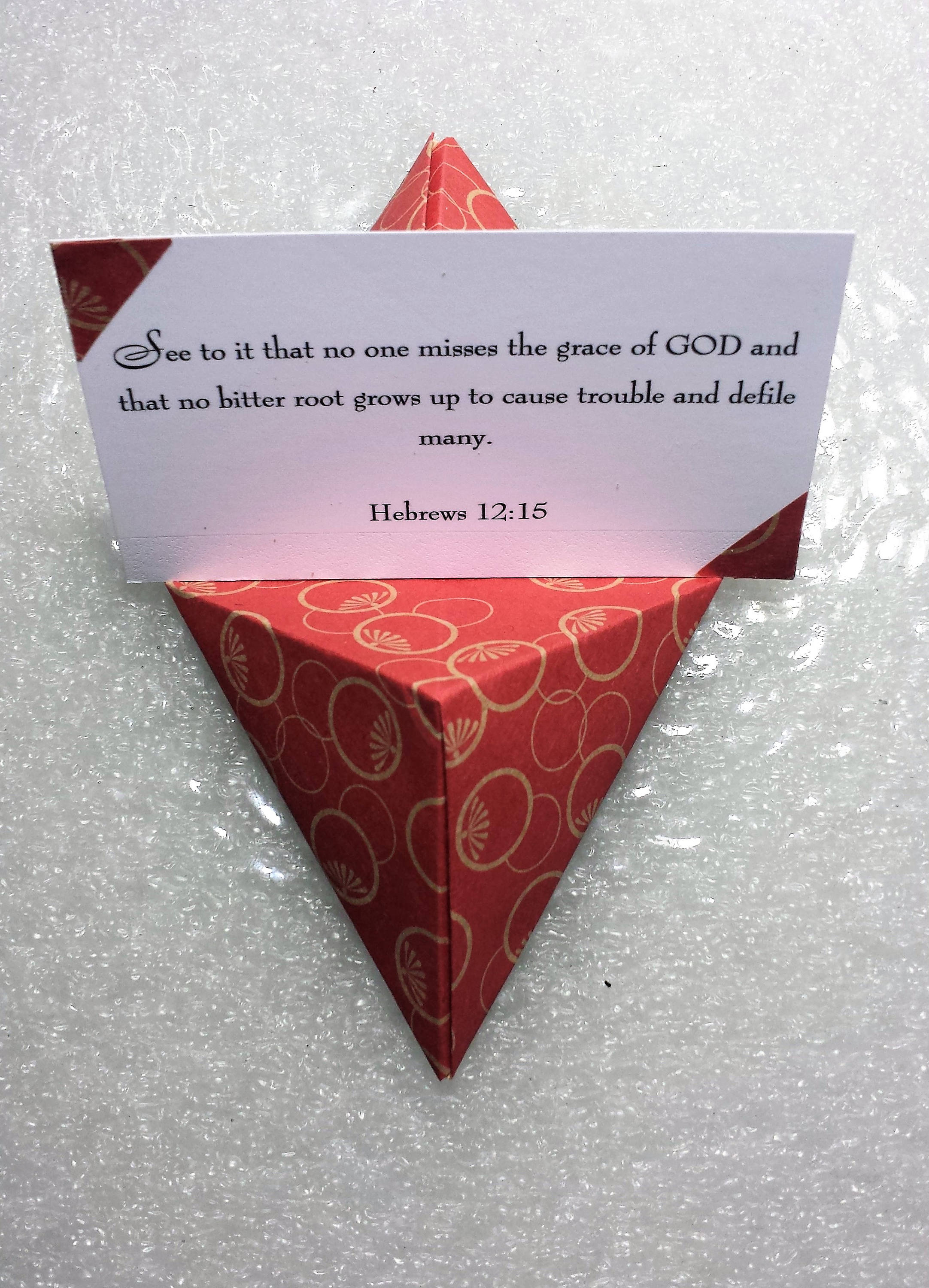 Scripture Cards - Origami Hand Folded Desktop Scripture Card Holder ...