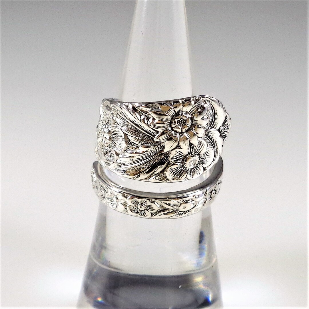 Wrapped Style Radiant Rose Spoon Ring ~ International Sterling 925 ...