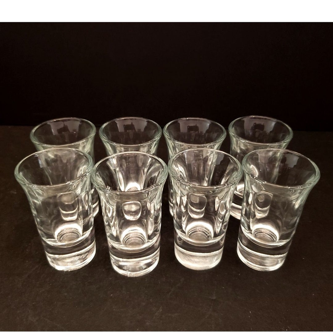 Vintage Clear Fluted Shot Glasses Set of 8 Barware Liquor Glasses - Etsy