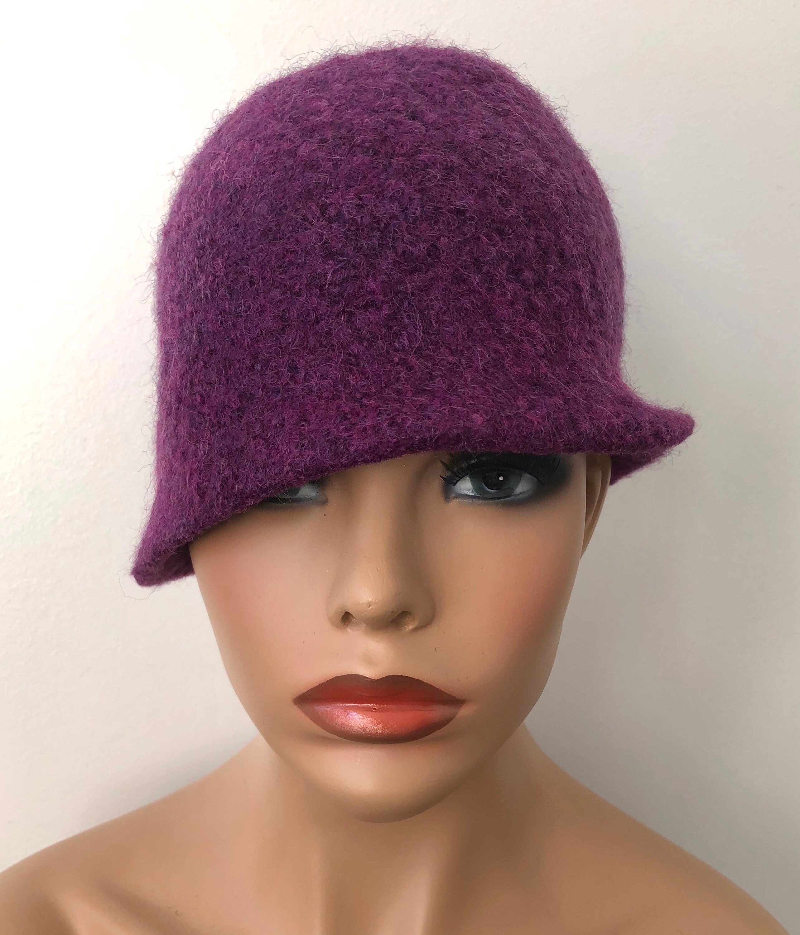 Purple Wool Beanie Hat Unisex Felted Beanie Women's Felt - Etsy UK
