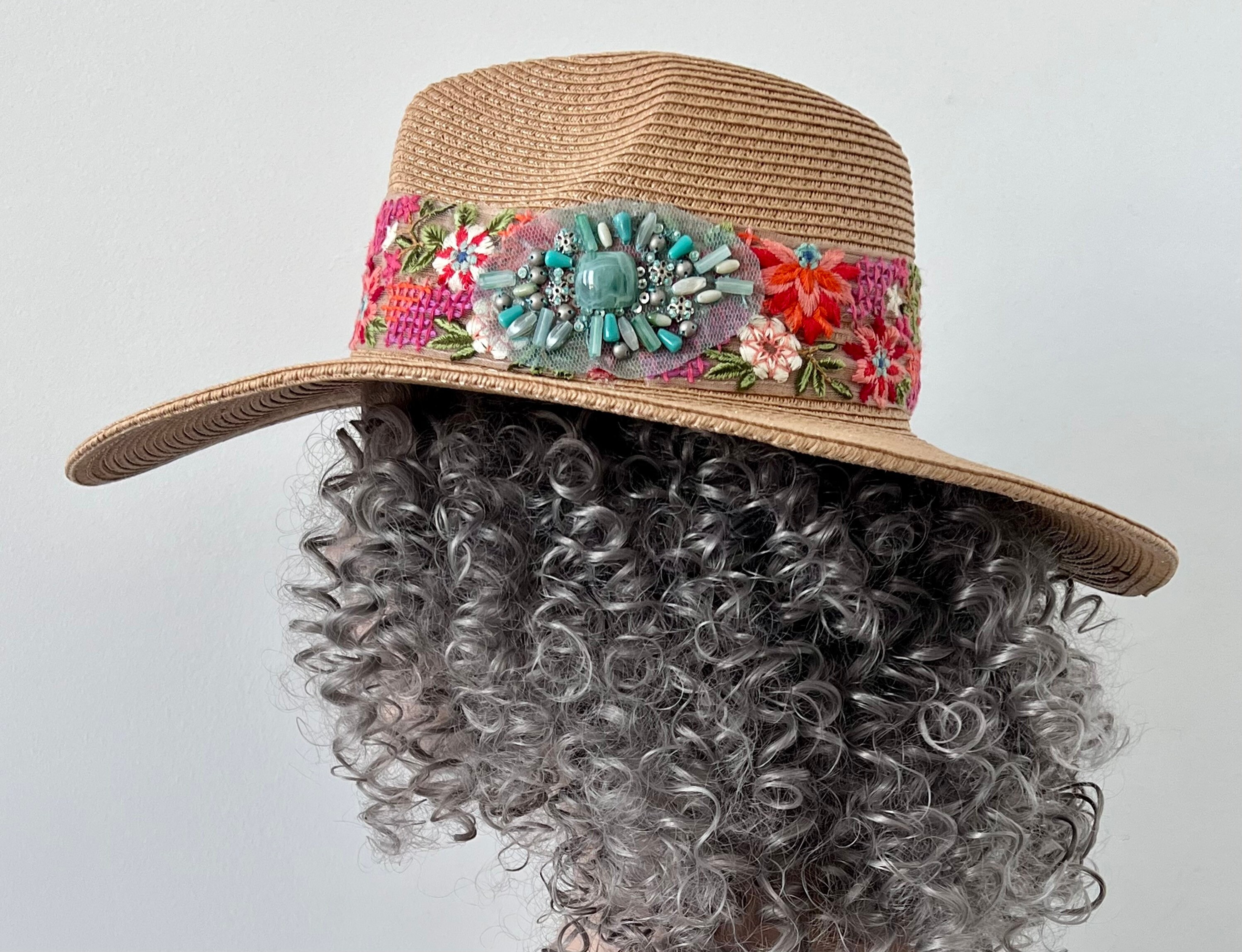 Extra Wide Brim Fedora Straw Hat shade Protection UPF 50 - Etsy