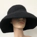 Black Flapper Hat, 1920s Cloche Hat, Art Deco Hat, Felted Wide Brim Hat ...