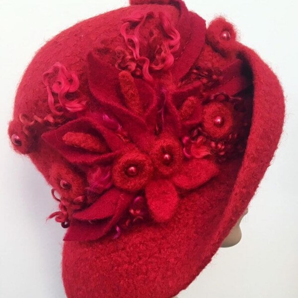 Red Felt Hat - Etsy
