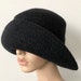 Black Flapper Hat, 1920s Cloche Hat, Art Deco Hat, Felted Wide Brim Hat ...