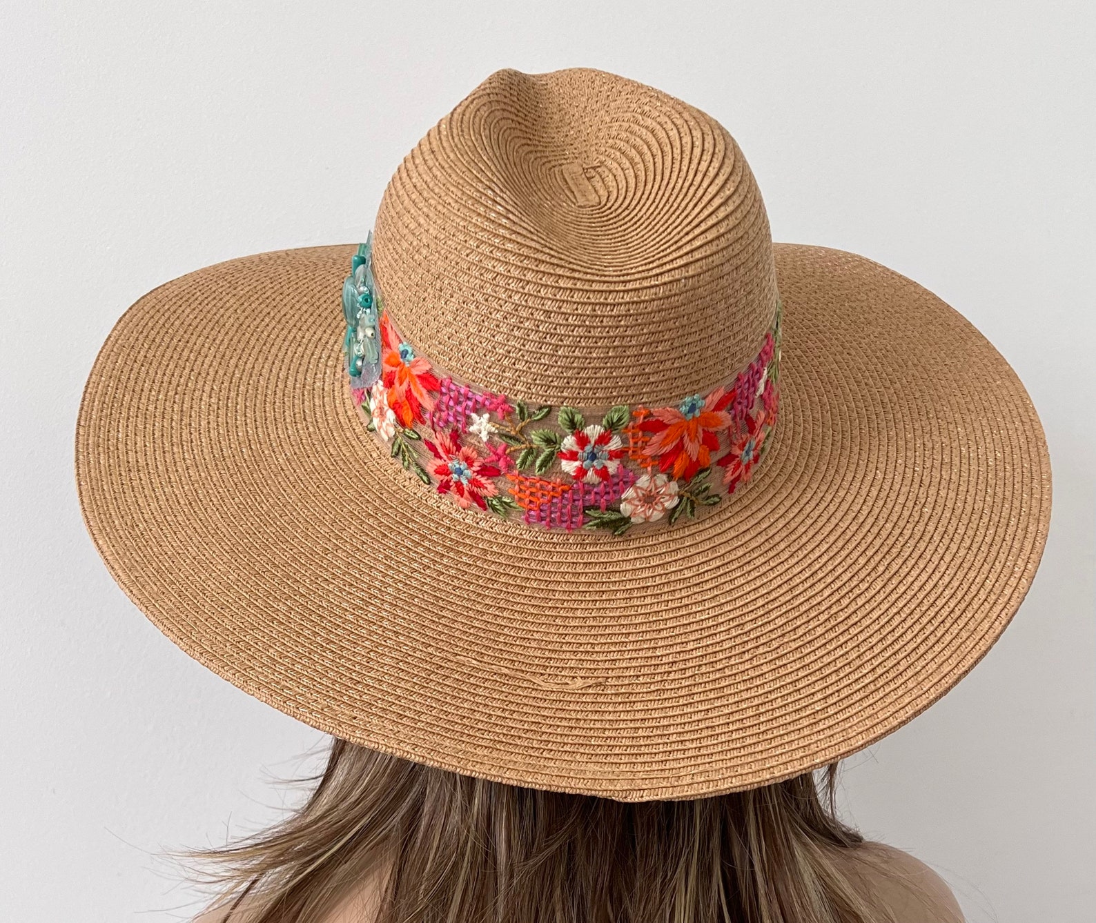Extra Wide Brim Fedora Straw Hat shade Protection UPF 50 - Etsy