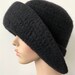 Black Flapper Hat, 1920s Cloche Hat, Art Deco Hat, Felted Wide Brim Hat ...