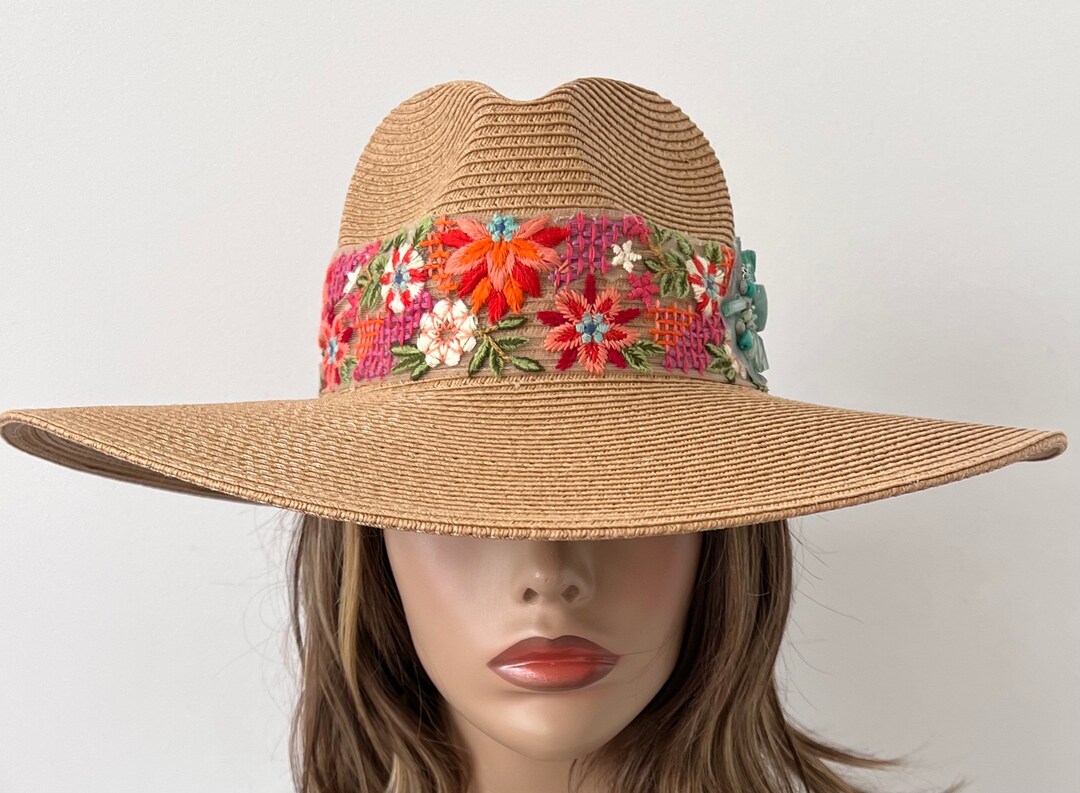 Extra Wide Brim Fedora Straw Hat shade Protection UPF 50 - Etsy