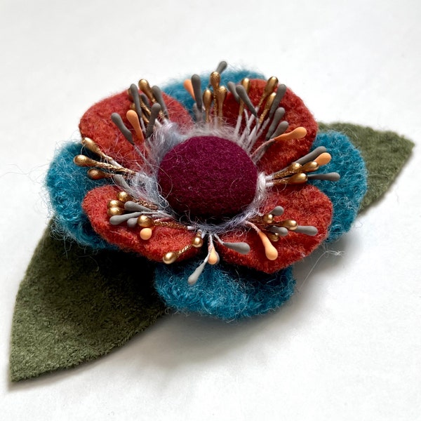 Felt Flower Brooch - Etsy
