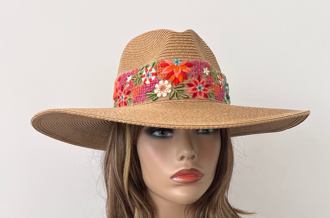 Extra Wide Brim Fedora Straw Hat shade Protection UPF 50 - Etsy