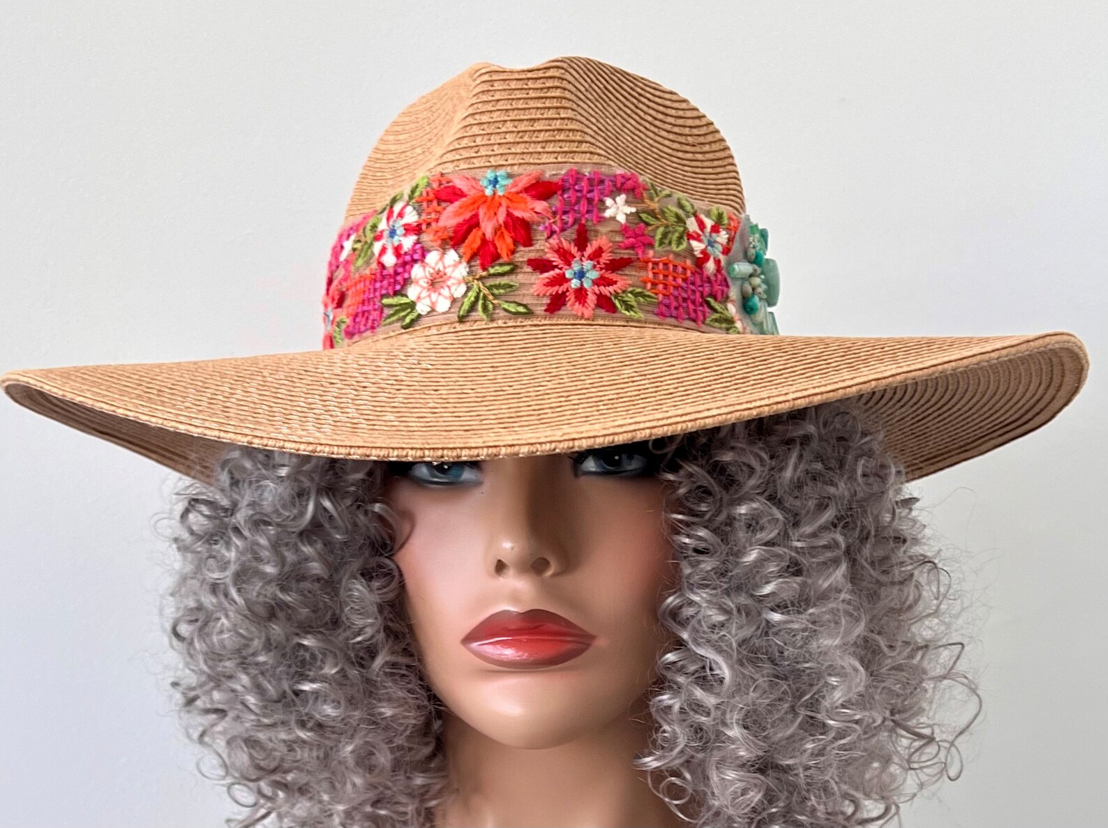 Extra Wide Brim Fedora Straw Hat shade Protection UPF 50 - Etsy