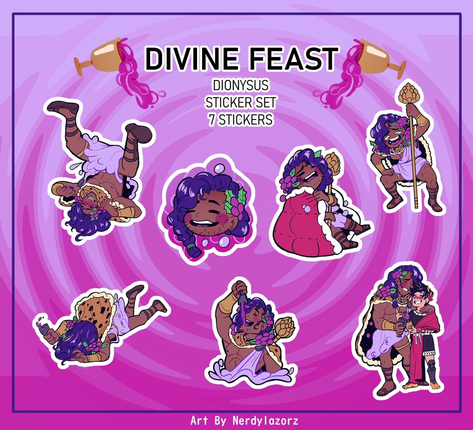 Divine Feast Dionysus Sticker Set Unofficial Hades Sticker Etsy