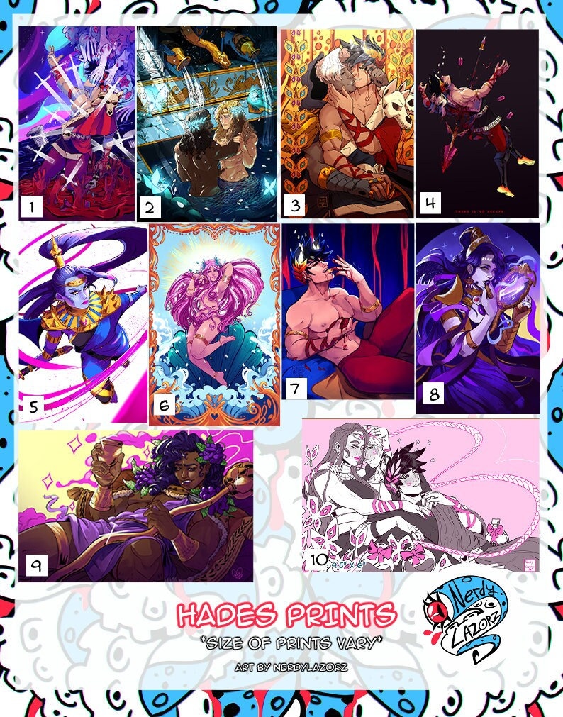 Hades Prints [small Prints] [unofficial Hades Merch] Fanart Prints - Etsy
