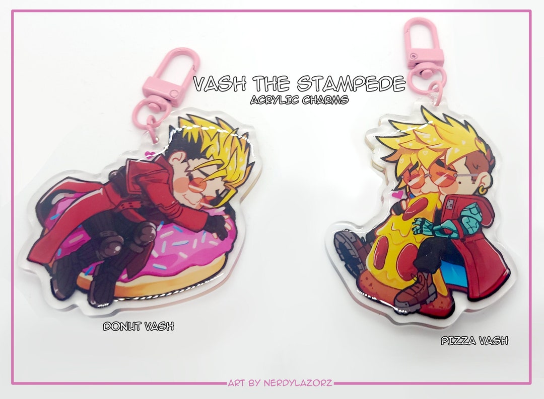 Vash the Stampede and Food unofficial Trigun Merch Epoxy Acrylic Charms ...