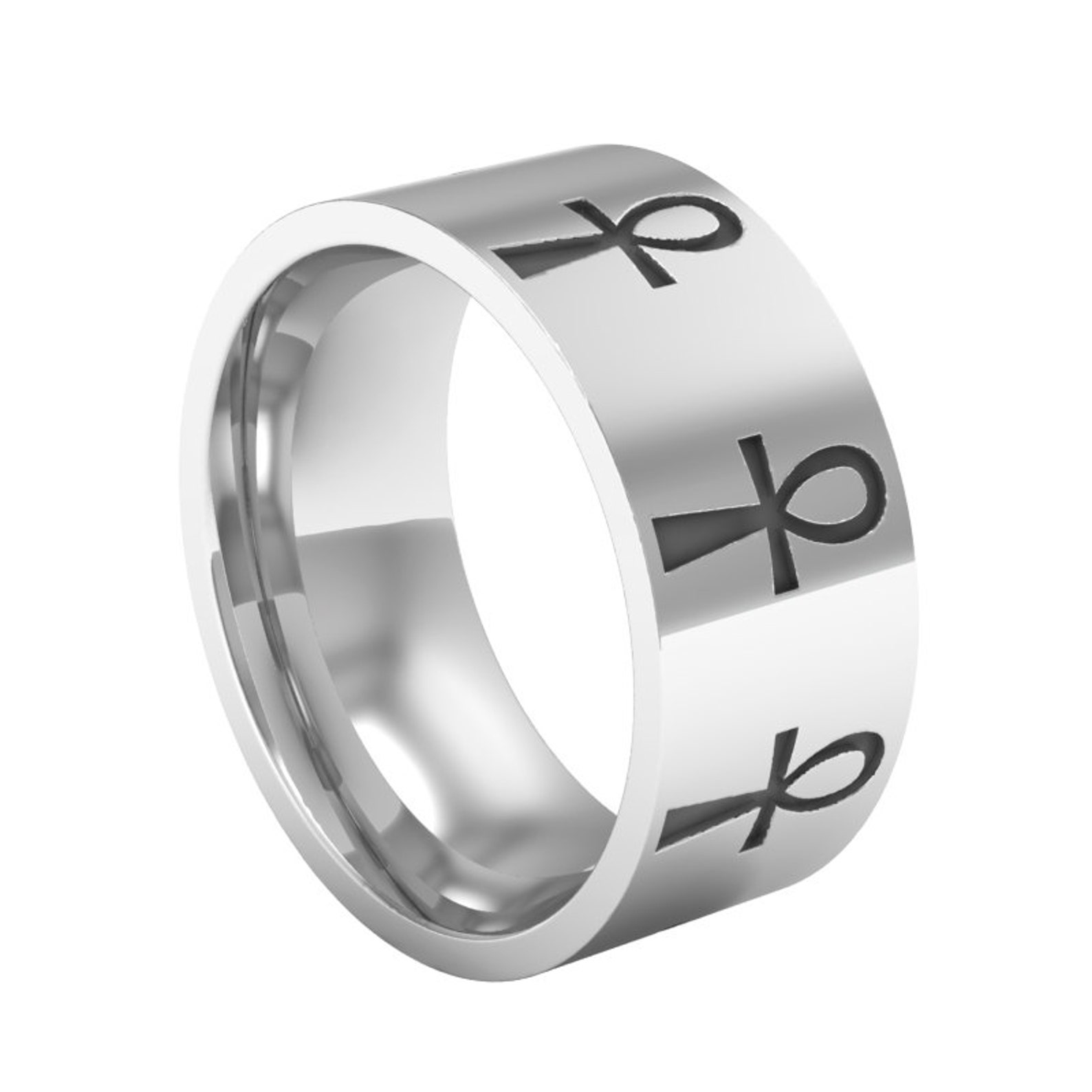 Ankh Band Ring Silver Ankh Ring Ankh Jewelry Egyptian - Etsy