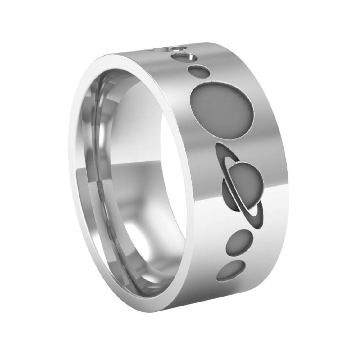 Silver Planets Band Ring Planets Ring Planets Jewelry | Etsy