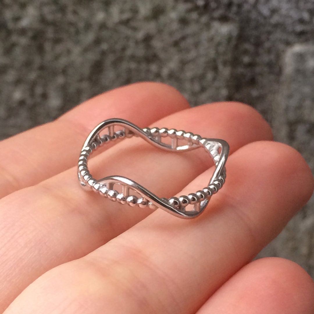 Tiny Rna Ring in 14K Solid Gold, Rna Ring, Rna Wedding Ring, Genetics ...