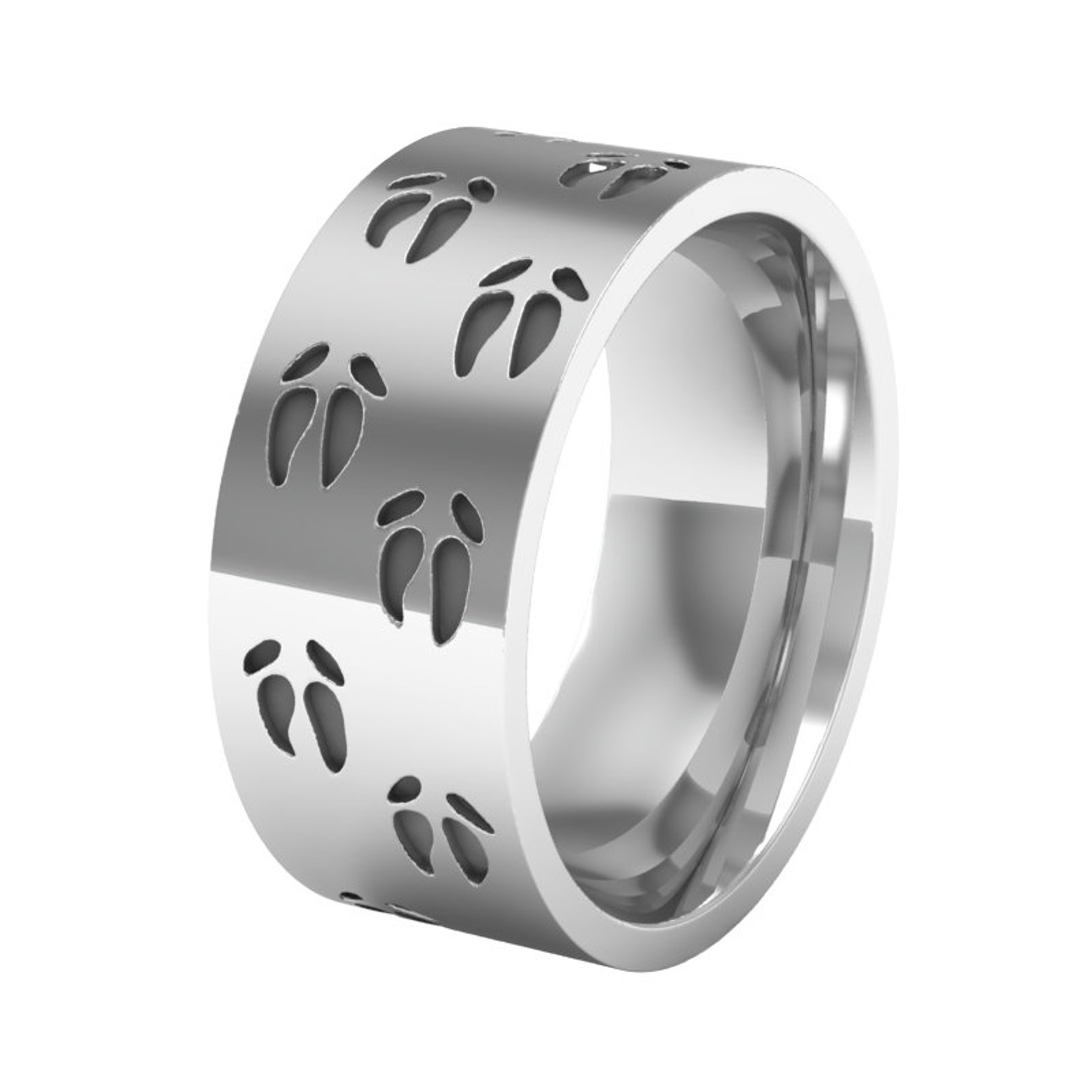 Sterling Silver Pig Nose Print Ring Pig Footprint Band Ring - Etsy