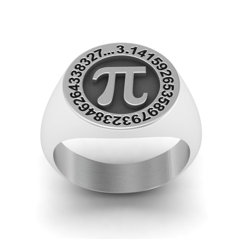 Pi Symbol Signet Ring Sterling Silver Signet Ring Pi Ring - Etsy
