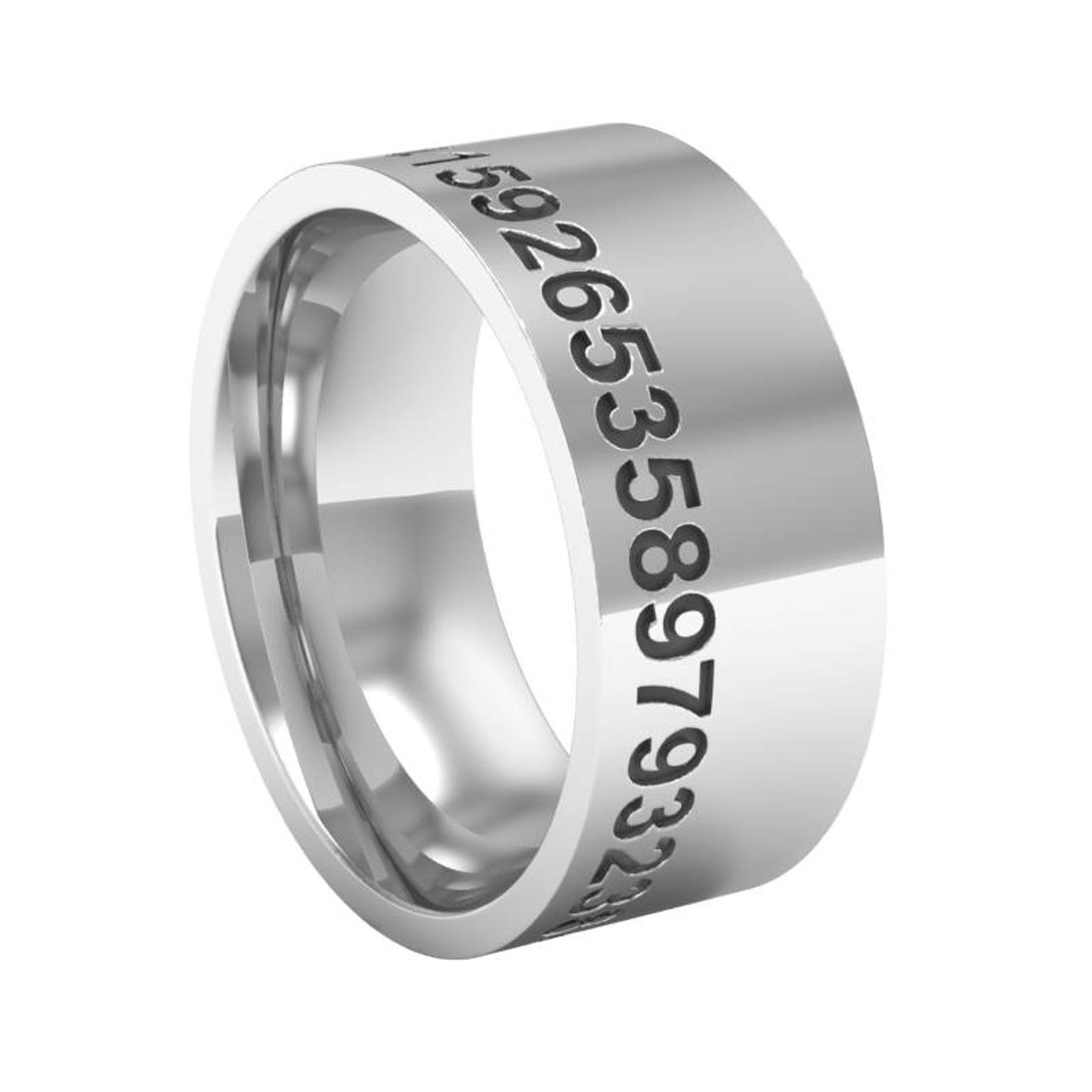 Pi Symbol Ring in Sterling Silver Metal Pi Ring Pi Band - Etsy Denmark