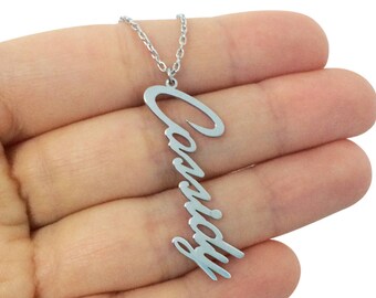 Sterling Silver Cursive Name Necklace Custom Name Necklace