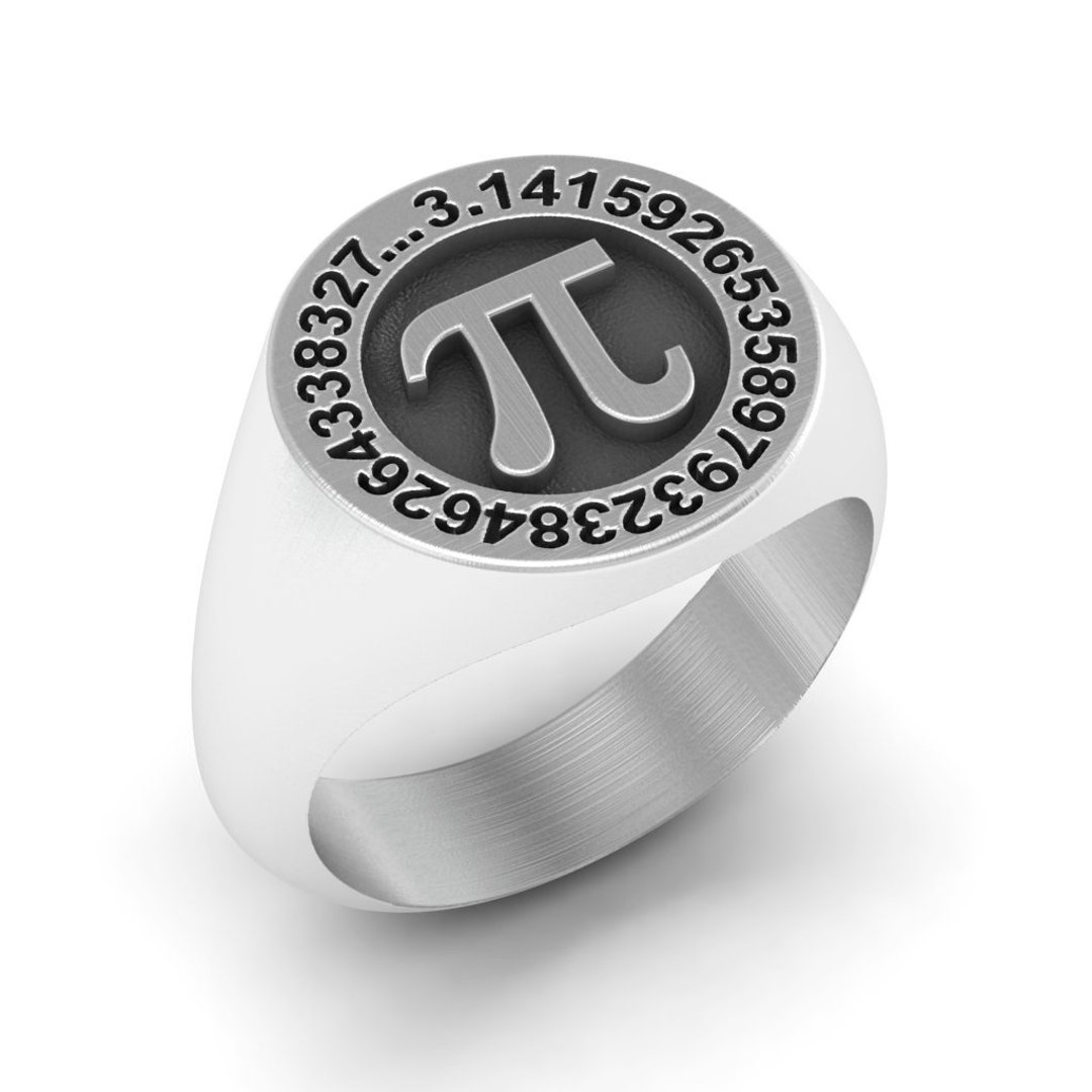 Pi Symbol Signet Ring Sterling Silver Signet Ring Pi Ring - Etsy