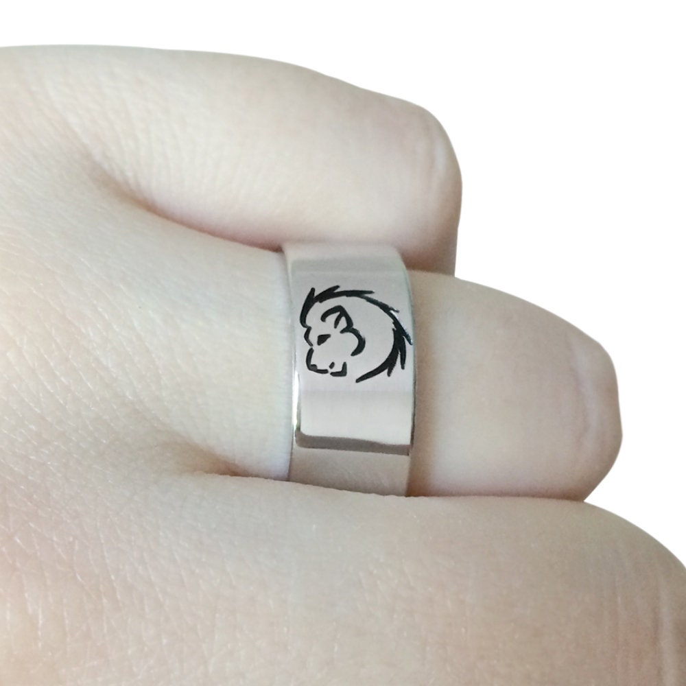 Silver Lion and Lioness Couples Rings Lion and Lioness Band | Etsy