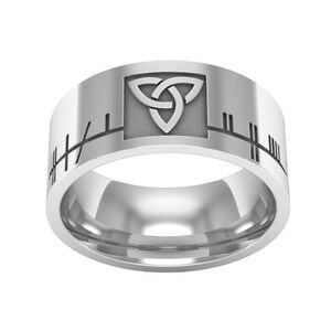 Triple Knot Band Ring, Engraved Ogham Band Ring, Love Hope Faith ...