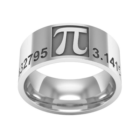 Pi Symbol Ring in Sterling Silver Metal Pi Ring Pi Band | Etsy Denmark