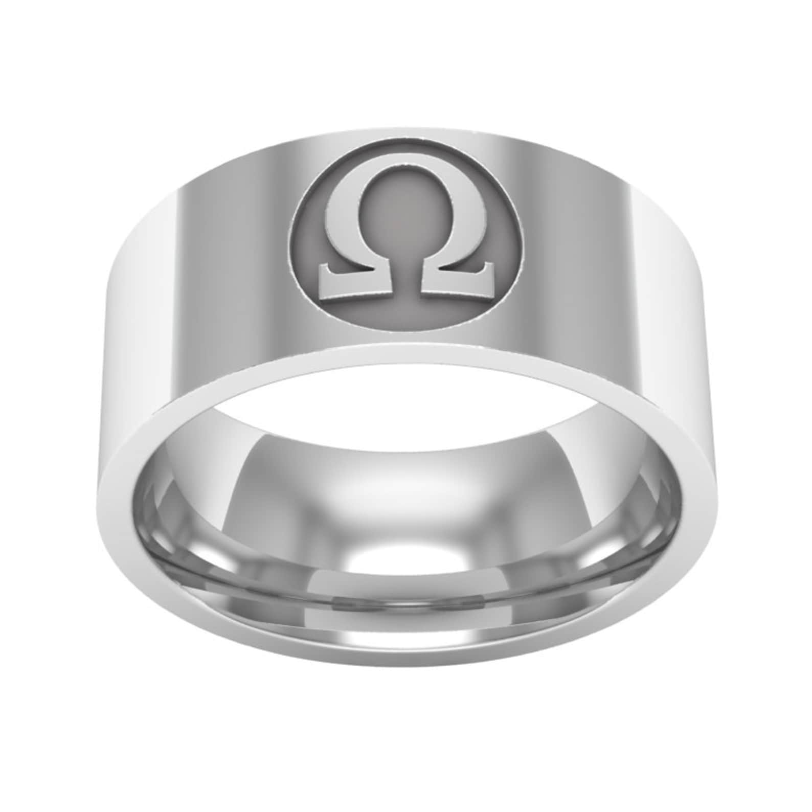 Omega Symbol Band Ring Silver Omega Ring Omega Band Ring - Etsy