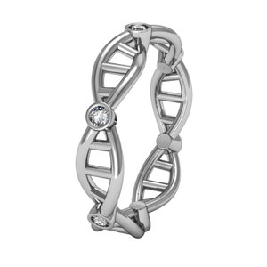 Birthstone Dna Ring 14K Gold Dna Wedding Ring Science Ring - Etsy
