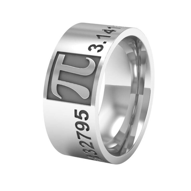 Pi Symbol Ring in Sterling Silver Metal Pi Ring Pi Band | Etsy
