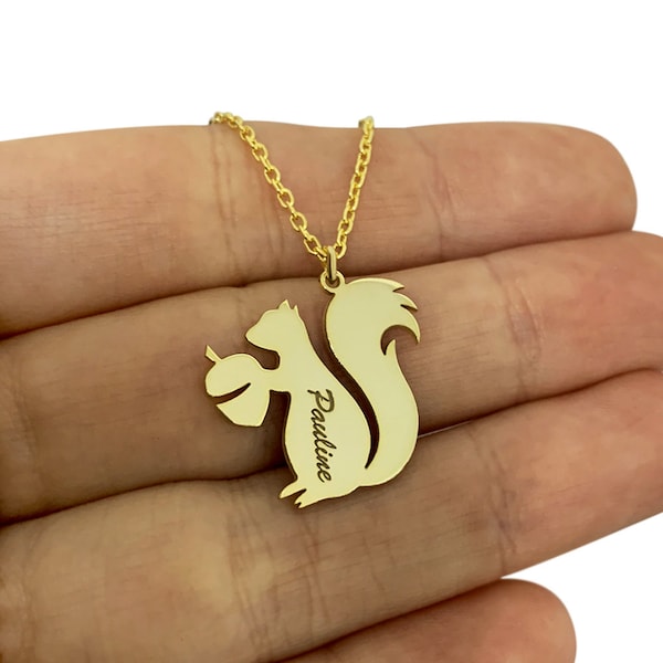 Squirrel Necklace - Etsy