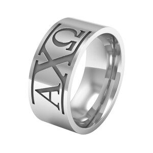 Alpha Chi Omega Band Ring Silver Band Ring Alpha Chi Omega - Etsy