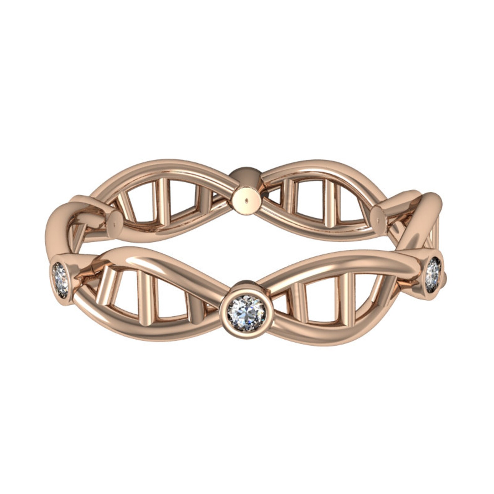 Birthstone Dna Ring 14K Gold Dna Wedding Ring Science Ring | Etsy