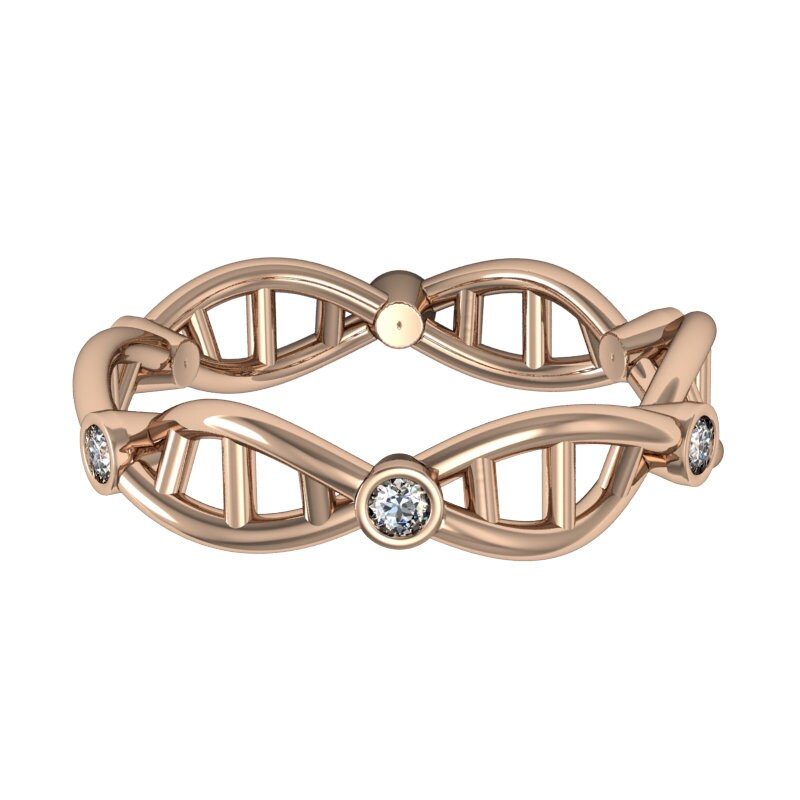 Birthstone Dna Ring 14K Gold Dna Wedding Ring Science Ring | Etsy